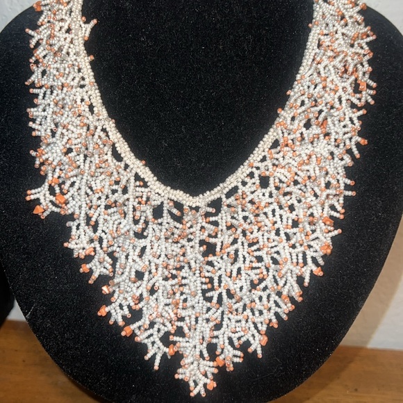 Express | Jewelry | Nwt Express Vintage Coral Branch Seed Bead Necklace ...